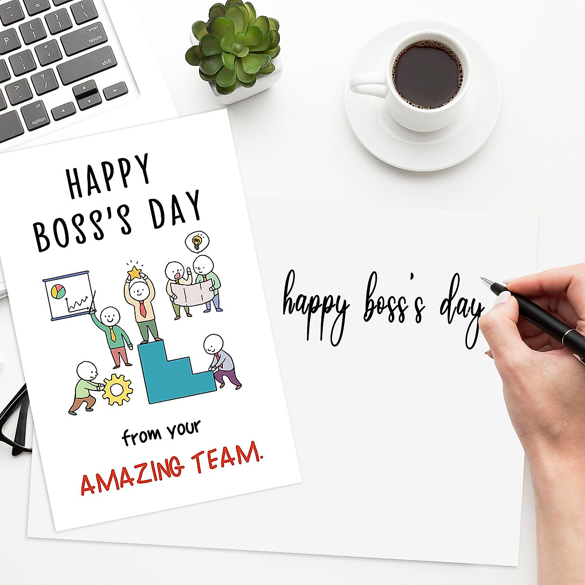 Unique Boss's Day Card from Team Group, Funny Bosses Day Card Gift for Women Men, Boss Appreciation Card, Happy Boss Day from Your Amazing Team