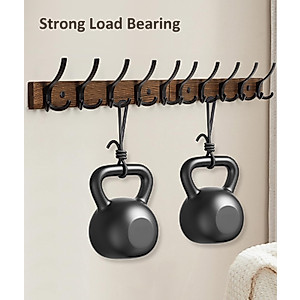 Optish Coat Rack Wall Mount for Entryway, Coat Hanger Wall Mount with 5 Black Tri-Hooks, Wooden Wall Coat Rack with Hooks for Coats, Hats, Towels, Umbrellas,2 Pack