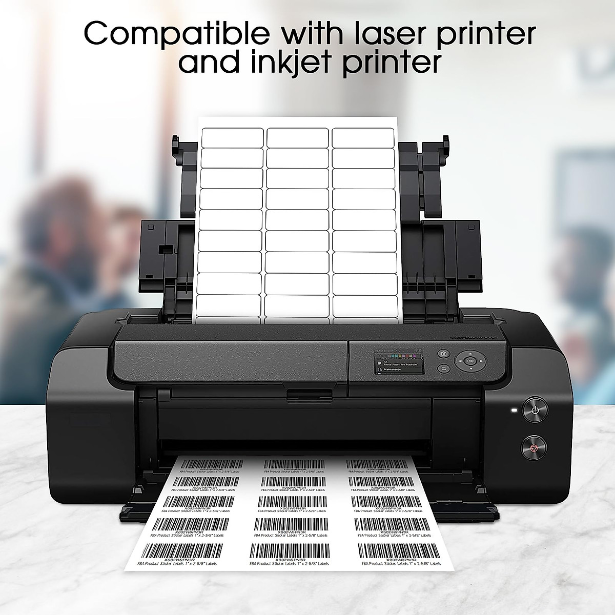 MaxGear 1" x 2-5/8" Address Mailing Sticker Labels for Inkjet or Laser Printer, Matte White Paper Sheets, Strong Adhesive, Dries Quickly, Holds Ink Well, 30 Sheets, 900 Labels