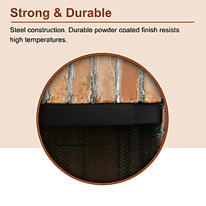 LegendFlame Adjustable Fireplace Curtain Rod Kit for Fireplace Mesh Screen Curtain, Black Matte, SP62
