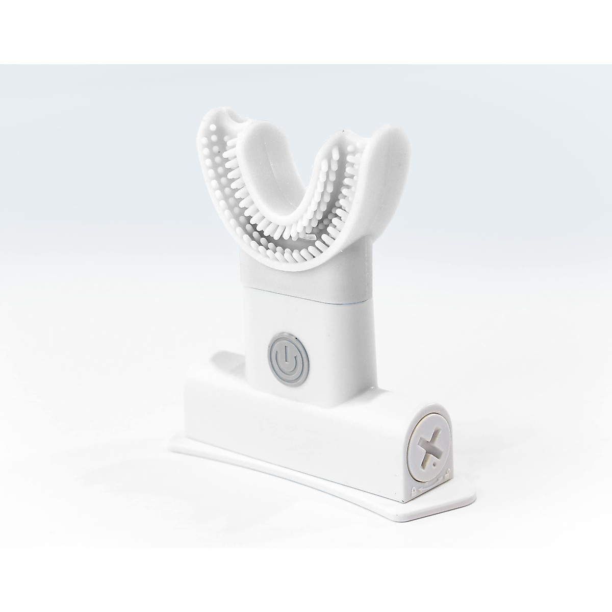 Calvin & Greenway uFunbrush Sonic Toothbrush for Kids - Kit Includes White U-Shaped Brush, Tooth Foam, Cool Stickers, Base & Battery - Size 2 for Ages 6-8