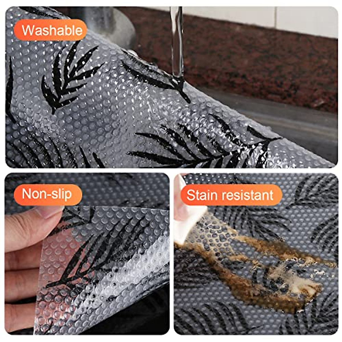 ALXBSONE Shelf Liner,Cabinet Liner for Kitchen,Prints Non-Slip Waterproof Wardrobe Mat,Can be Cut Drawer Paper Moisture Proof Pad,Durable EVA Material(XiaoYezi)