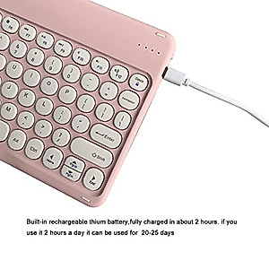 ElecMosWN Urtra Slim Bluetooth Keyboard for iPad Mac,Compact Rechargeable Wireless Keyboard for iPad,iPad Pro/Mini/Air,iPhone,MacBook,Windows Laptop Surface Pro Android Tablet Smartphone(Pink)