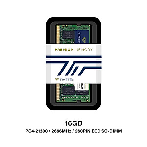 Timetec DDR4-2666 16GB Replacement for Synology D4ECSO-2666-16G DDR4 ECC Unbuffered SODIMM 2666MHz PC4-21300 260 Pin 1.2V CL19 Dual Rank 2Rx8 Memory RAM Upgrade (D4ECSO-2666-16G_TT)