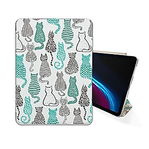 Cute Cat Silhouette Kitten case Compatible with iPad Mini Air Pro 7.9 8.3 9.7 10.2 10.9 11 12.9 inch Pattern Cover New 2022 2021 Trifold Stand 3 4 5 6 7 8 9 Generation 473 (12.9 Pro 3/4/5 gen)