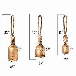 Set of 3 Hanging Harmony Bells Garden Rustic Relaxing Tranquil Wind Chimes