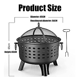 LEAYAN Garden Fire Pit Grill Bowl Grill Barbecue Rack Portable Fire Pit, Round Wood Burning Fire Pit, Fire Pit for Outdoor Garden Patio, for Outdoor Backyard Terrace Patio
