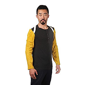 Joyutoy 24" Welders Sleeve Leather, Brown with Shoulder Extension,Heat Resistant (Sleeves 3)