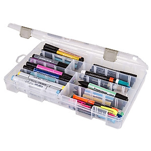 ArtBin 5004AB Large Solutions Box with Dividers, Art & Craft Organizer, [1] Plastic Storage Case, Clear