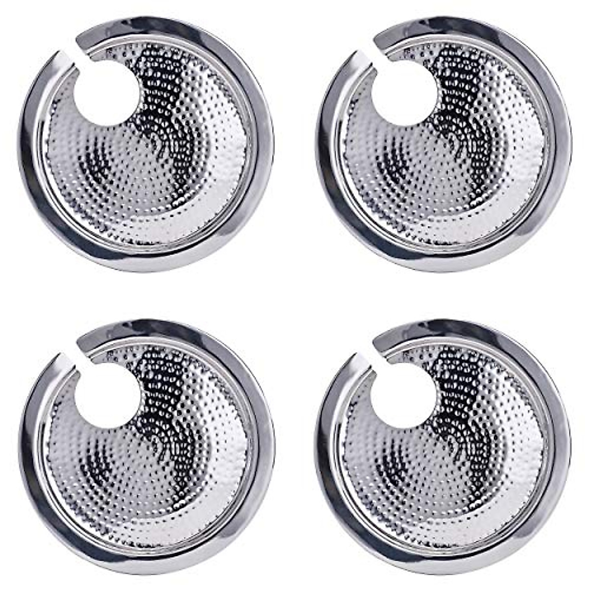 Old Dutch Hammered Stainless Steel Wine Glass Holder, Set of 4 Buffet Plates, 9.75 (5470SS)
