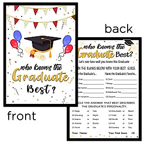 Yangmics Direct Who Knows the Graduates Best - Grad Graduation Party Game 2024 Party Supplies Decoration- 30 Cards