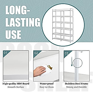 Merax 6-Tier Tall Bookshelf Bookcase, Freestanding Open Large Vintage Industrial Storage and Display Shelves for Home Office