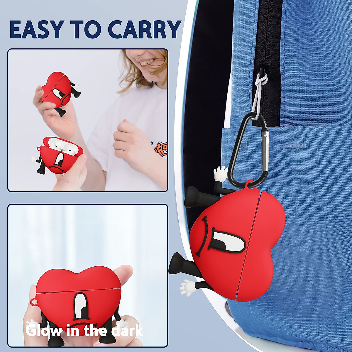 Besoar for AirPods Pro 2019/Pro 2 Case 2022 Cartoon Cute Kawaii Silicone Cases for Apple AirPod Air Pods Pro Design Character Cover Cool Unique Fashion Fun Funny Soft Coves for Girls Girly Boys(Bu)