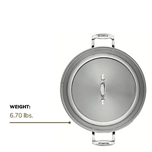 SCANPAN Impact 12.5” Chef Pan with Lid - Made of Durable 18/10 Stainless Steel - Dishwasher & Oven Safe