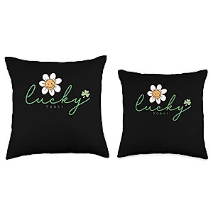 99 Gifts Saint Paddy's Day Ireland Accessories St Patricks Day Irish Lucky Topday Funny Cute Sunflower Throw Pillow, 18x18, Multicolor