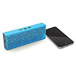 JLab Crasher Slim Wireless Bluetooth Speaker | Multi-Room Party Stereo | Bluetooth 2.1 | 18 Hour Battery Life | Water Resistant & Dust Resistant| USB + AUX Backup Available | Blue