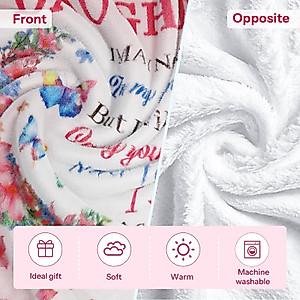 Daughter Blanket from Mom Dadto My Daughter Blankets, Birthday Gift for Girl Adult,Soft Fleece Throw Bedding for Bed Couch forGraduation,Christmas,Thanksgiving, 50x60,Moon and Butterfly