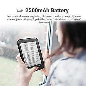 Yoidesu E Reader, 6in 800x600 HD E Reader, Ink Screen Protect Eyes Ebook Readers with Protective Case, Support FM, Music Playback, Electronic Pocketbook Device(#3)