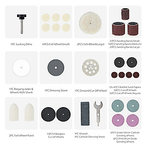 Luckyway 418-Piece Rotary Tool Accessories Kit, Grinding Polishing Drilling Kits, 1/8" Shank Electric Grinder Universal Fitment for Easy Cutting, Grinding, Sanding, Sharpening, Carving and Polishing