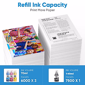 PACITEK 542 Pigment Ink Refill Ink Bottle Replacement for T542 Use with EcoTank ET-5800,ET-5850,ET-5880,ET-16600,ET-16650,ST-C8000 Printer(4 Pack)