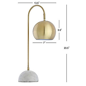 JONATHAN Y JYL6000A Stephen 23.5" Metal/Marble LED Table Lamp Contemporary Modern Bedside Desk Nightstand Lamp for Bedroom Living Room Office College Bookcase LED Bulb Included, Brass Gold/White