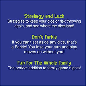 PlayMonster Farkle Classic Dice Game – Premium Kids Games, Dice Games, Family Games, Travel Games, Adult Games, Board Games, Dice Cup, Dice Set, Farkle Score Sheets Included, Ages 8+