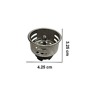 VARNAHOME Stainless Steel Junior Duo Strainer Replacement Basket/Stopper for Bar and Prep Sinks Drains 3 Pack