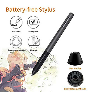 GAOMON PD1161 11.6 Inch Tilt Support Drawing Monitor,Pen Display,Graphic Drawing Tablet with Screen,Battery-Free Pen AP50 & 8 Shortcut Keys, for Drawing, Animation, Design, Photo/Video Editing Black