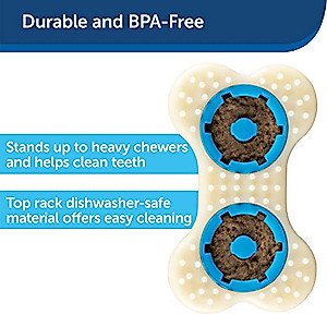 PetSafe Forever Bone Dog Chew Toy, Treat Holding Nylon and Rubber Textured Dog Toy for Aggressive Chewers, SMALL