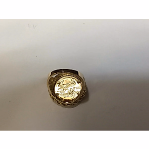 TEX 14k Yellow Gold Ring, 1/10oz US Lady Liberty Coin, Approx 11.4g