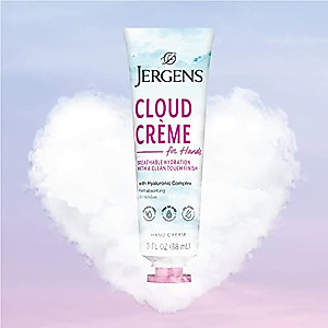 Jergens Cloud Creme Hand Cream for Dry Hands, Lotion with Hyaluronic Complex, Non-Greasy Moisturizer & Breathable Light Formula, 3 oz