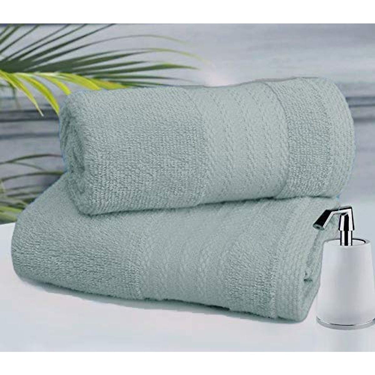 GLAMBURG Premium Cotton 4 Pack Bath Towel Set - 100% Pure Cotton - 4 Bath Towels 27x54 - Ideal for Everyday use - Ultra Soft & Highly Absorbent - Jade