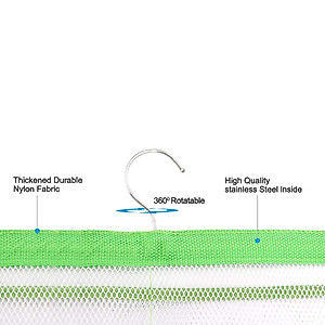 Phying FishMM Mesh Bath Organizers for Shower with Hook, Quick Dry Hanging Shower Caddy College, Bath Storage with 6 Pockets for College Dorm Rooms, Bathroom