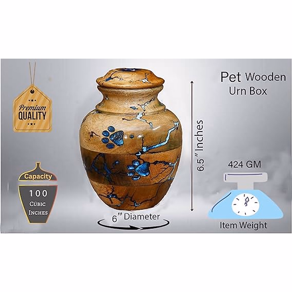 WEE WOODEN Small Urns for Human Ashes | Mini Urns for Human Ashes | Wooden Urn for Dogs Ashes | Cremation Urn for Pet Ashes | Memorial Pet Urns