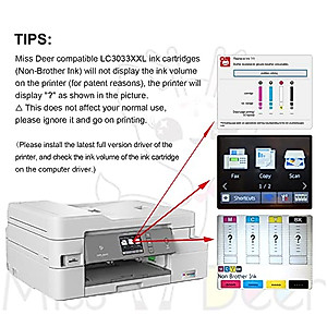Miss Deer Upgraded LC3033 Ink Cartridges, Replacement for Brother 3033 LC3033XXL LC3033 LC3035XXL LC3035 Work for Brother MFC-J995DW MFC-J805DW MFC-J815DW (1Black, 1Cyan, 1Magenta, 1Yellow) 4 Pack