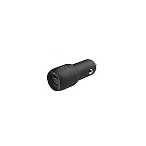 Belkin 24 Watt Dual USB Car Charger - 2 12W USB A Ports with Fast Charging for Apple iPhone 14, 14 Pro, 14 Pro Max, iPhone 13, 13 Pro, 13 Pro Max, Samsung Galaxy, AirPods & More - USB-C Charger