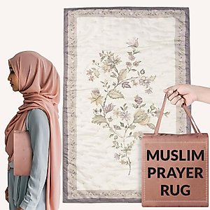 Travel Prayer Mat - Padded & Portable Muslim Prayer Rug - Prayer Mat Thick - Machine Washable & Foldable Prayer Mat - Ideal for Home, Office, & Travel Use - Premium Prayer Rug For Ultimate Comfort