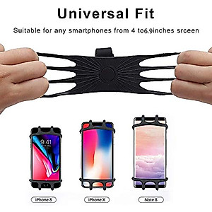 360°Rotation Cycling Bike Bicycle Phone Mount Holder Silicone Handlebar Case for Samsung Galaxy S21 FE, S20 Plus S21+, S22 S21 Ultra, A11 A12 A32 A52 A72, LG Stylo 6 V60 Moto G Stylus 4.0"-6.9" Phones