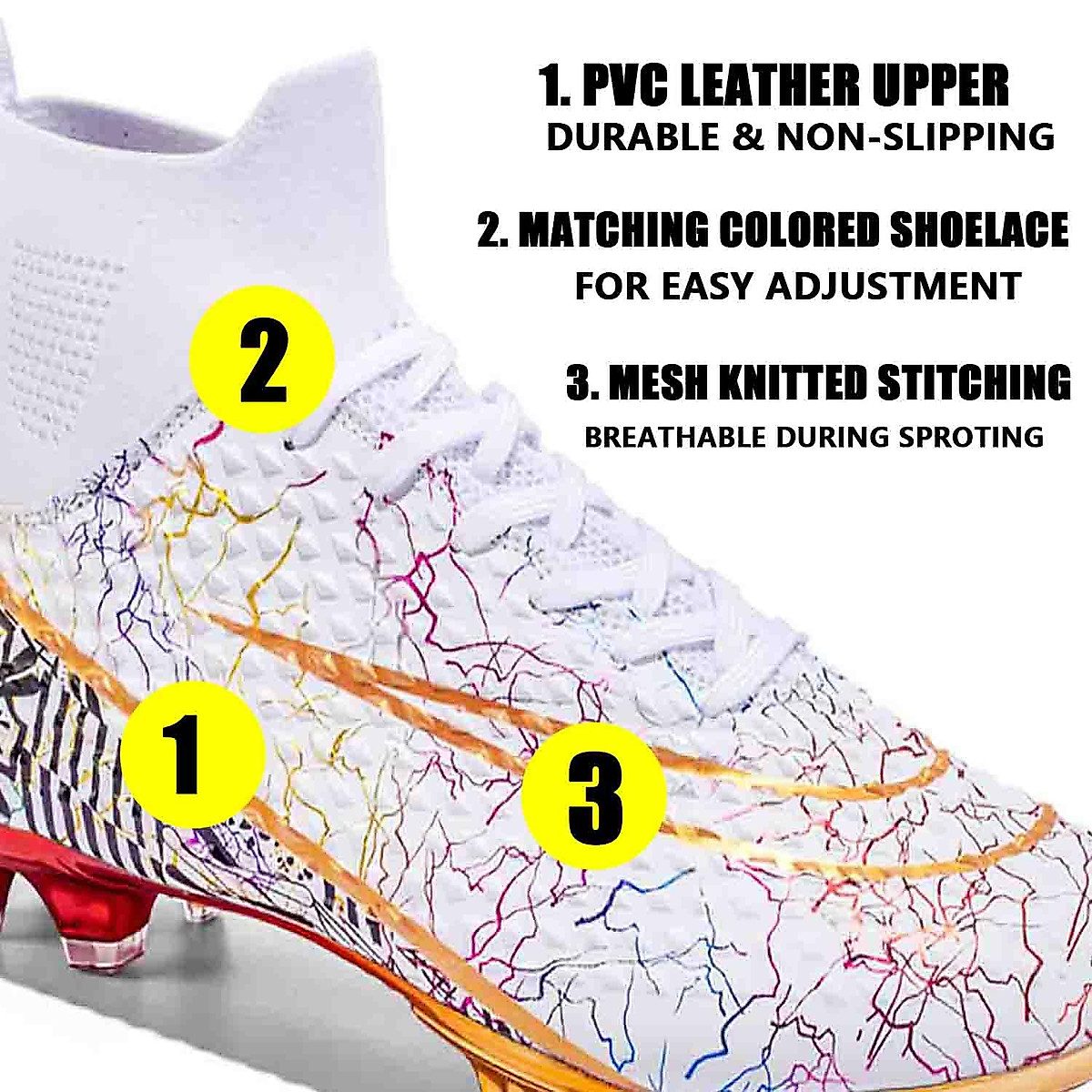 MEBAMY Big Boys' Soccer Shoes Outdoor Sports Soccer Training Men's Soccer Shoes