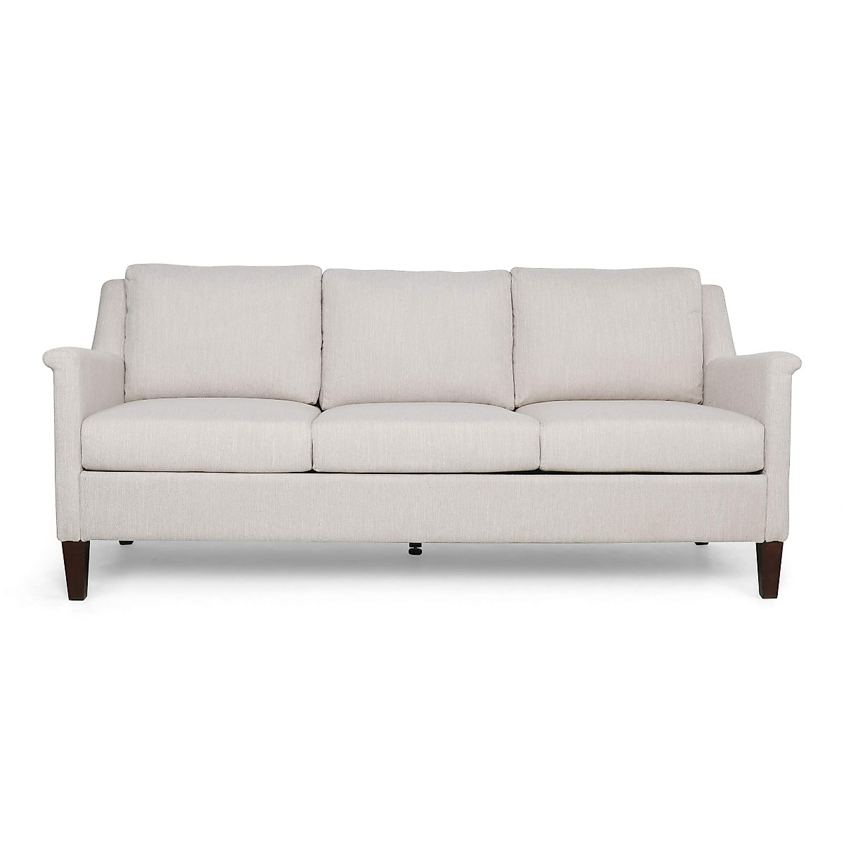 Christopher Knight Home Dupont Contemporary 3 Seater Fabric Sofa, Beige and Espresso