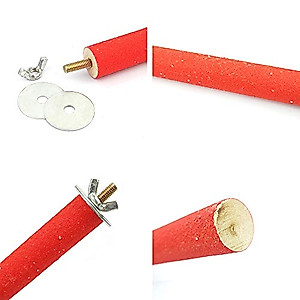 3 Pcs Bird Cage Perch Parrot Parakeet Perches, Colorful Wood Bird Stand Toy Bird Cage Sticks Accessories Supplies for Amazon Parrots, Conures, Cockatiel, Parakeet