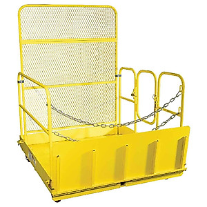 Titan Attachments 54-in Wide Mobile Easy Loading Work Platform for Fork Trucks and Forklifts