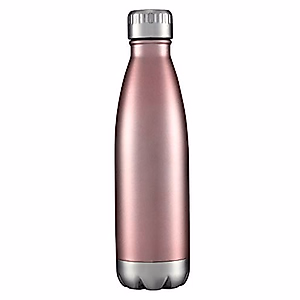 HASLE OUTFITTERS 17oz Stainless Steel Water Bottles, Vacuum Insulated Water Bottles Double Walled Reusable Metal Sports Water Bottles Keep Drinks Hot and Cold, RoseGold, 1Pack