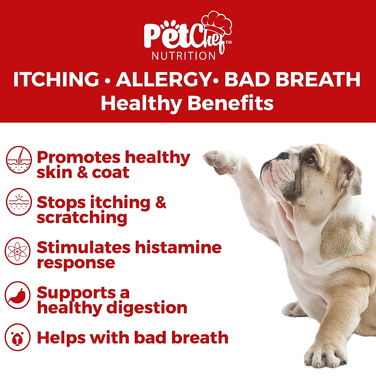 Pet Chef Allergy Defender - Natural Dog Allergy Relief Chews - Effective Medicine for All Dog Allergies, Environment & Household Irritant Prevention - Safe & Strong Dog Allergy Supplements for Dogs