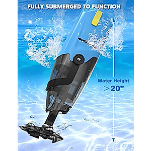 Efurden Handheld Pool Vacuum, Rechargeable Pool Cleaner with Running Time up to 60-Minutes Ideal for Above Ground Pools, Spas and Hot Tub for Sand and Debris, Blue