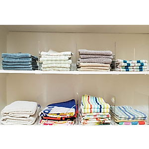 A & R 8 Pack Acrylic Shelf Dividers for Closet - Clear Shelf Organizer for Clothes - Adjustable Storage Separators in Bedroom and Office - Suitable for Wooden or Vertical Shelves