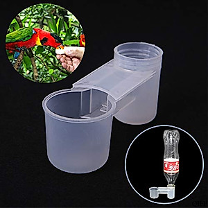 kathson 20 Pcs Bird Drinker Feeder Plastic Soda Pop Water Bottle Cup Ideal for Chicken Pigeons Birds Feeder Trough Animal Feeding Accessories