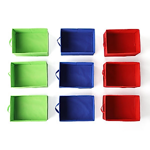 Humble Crew Kids Toy Organizer with 9 Fabric Storage Bins, 24" Tall, Primary