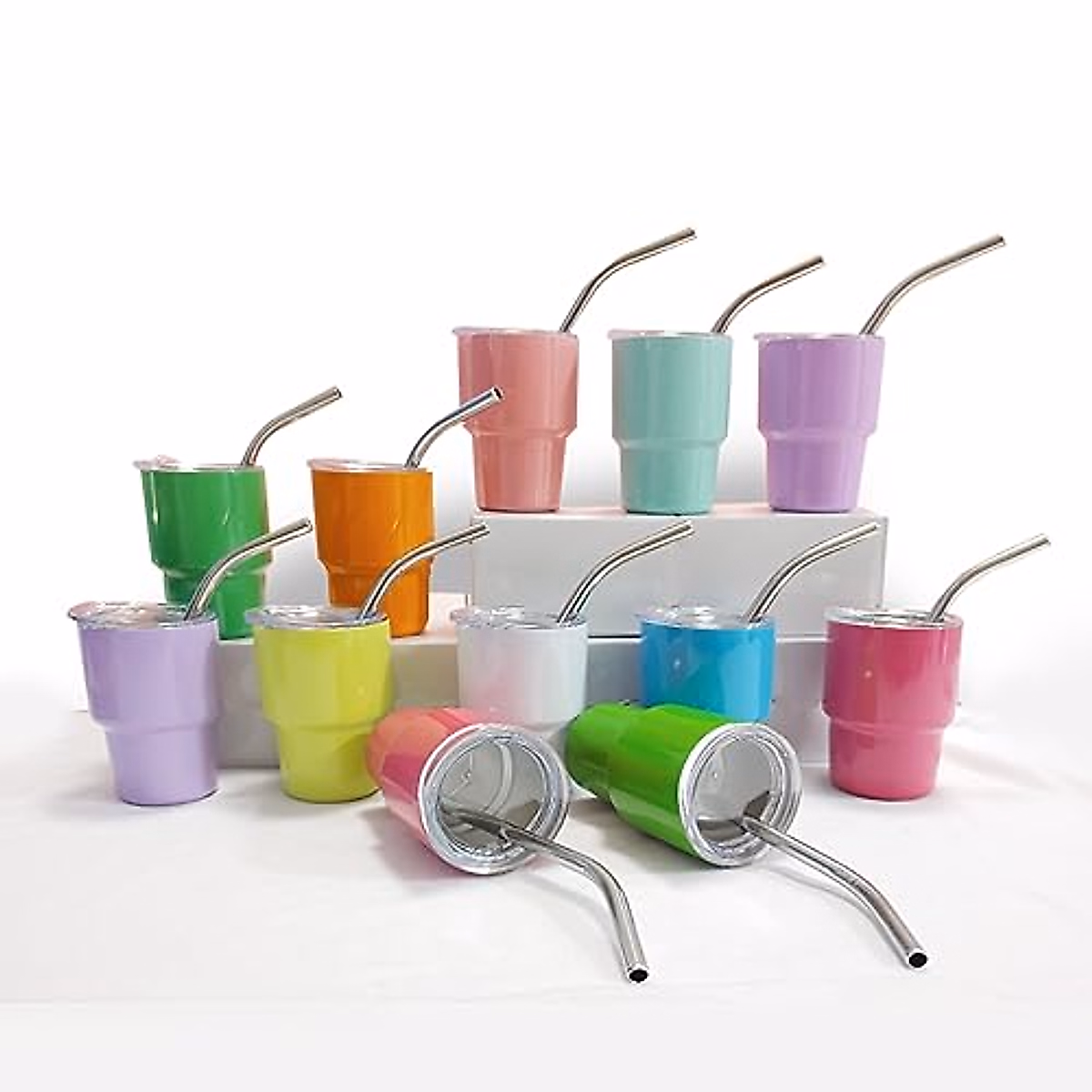 3oz Mini Tumbler Shot Glass Stainless Steel Vacuum Insulation Mini Tumbler Cup With Lid And Straw Mini Wine Bottle Sublimation Blanks Espresso Tumber Mug For Toddler Kids, No Spill (Pink)