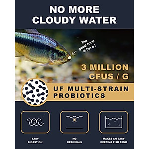 Ultra Fresh Tetra Fish Food, Slow Sinking, All Natural Ingredients, Wild Sword Prawns, Spirulina, Natural Color Enhancement, Small Granules for Small Fish, Tropical Micro Pellet 1.87 oz